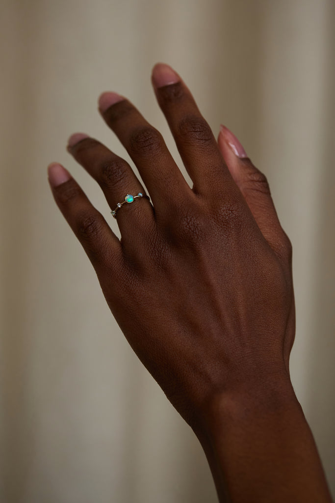 Large Four-Step Opal and Diamond Ring – WWAKE