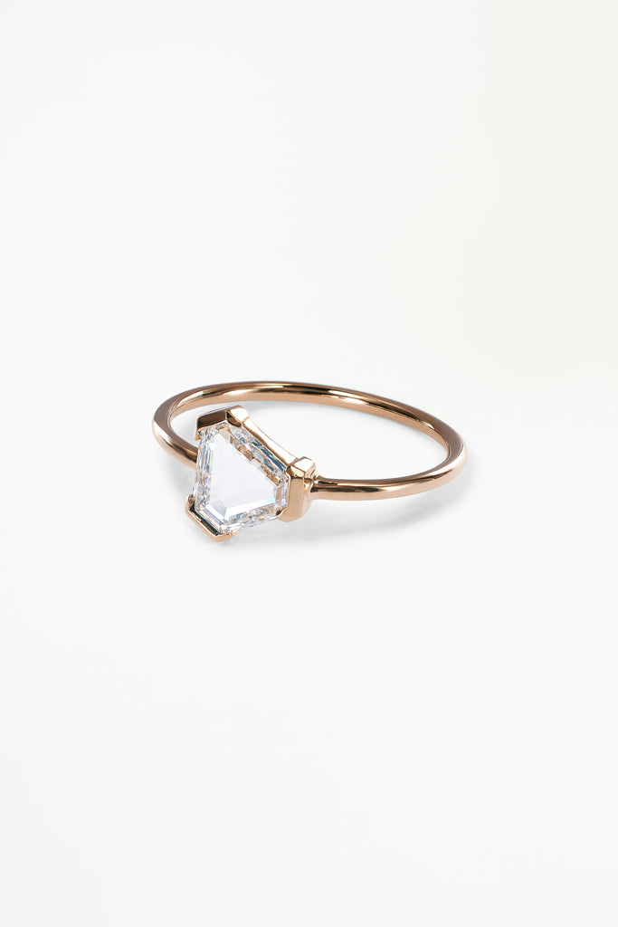 One of a Kind Triangular Step Cut White Diamond Solitaire Ring No. 2 ...