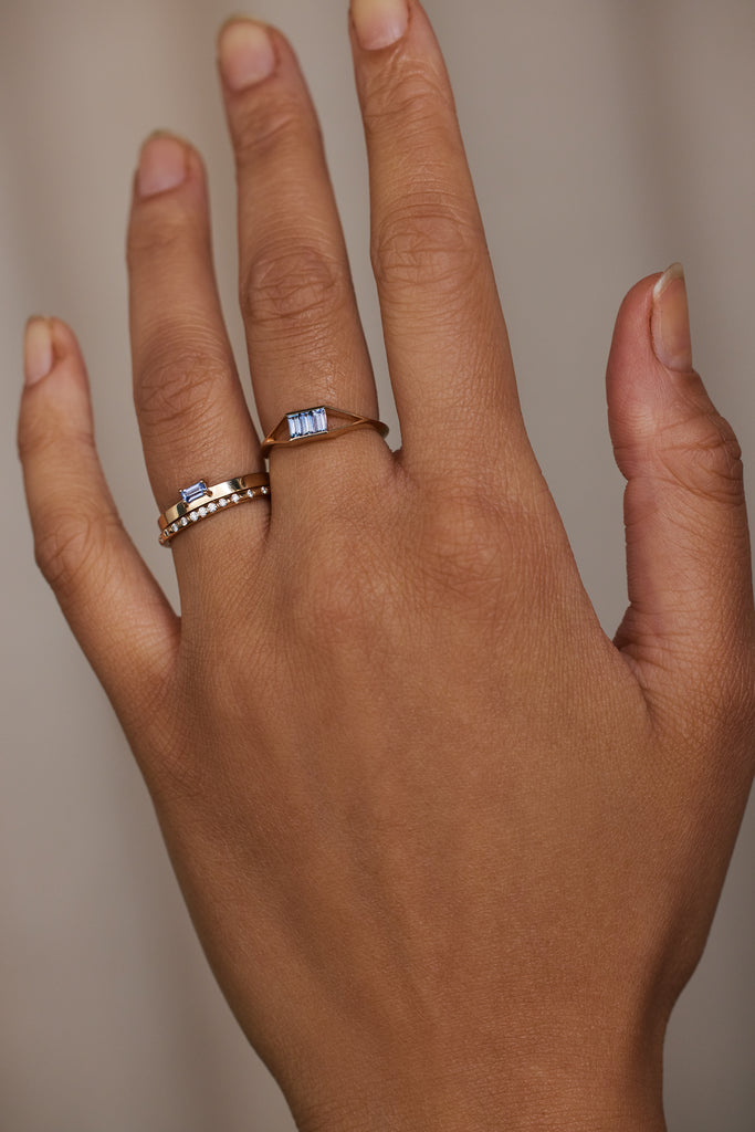Blue Sapphire Baguette Frame Ring – WWAKE