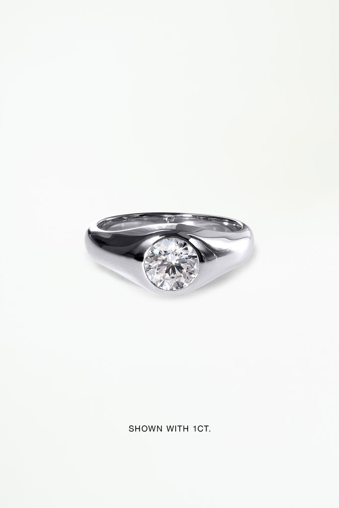 Round Brilliant Cut Diamond Soft Signet Ring – WWAKE