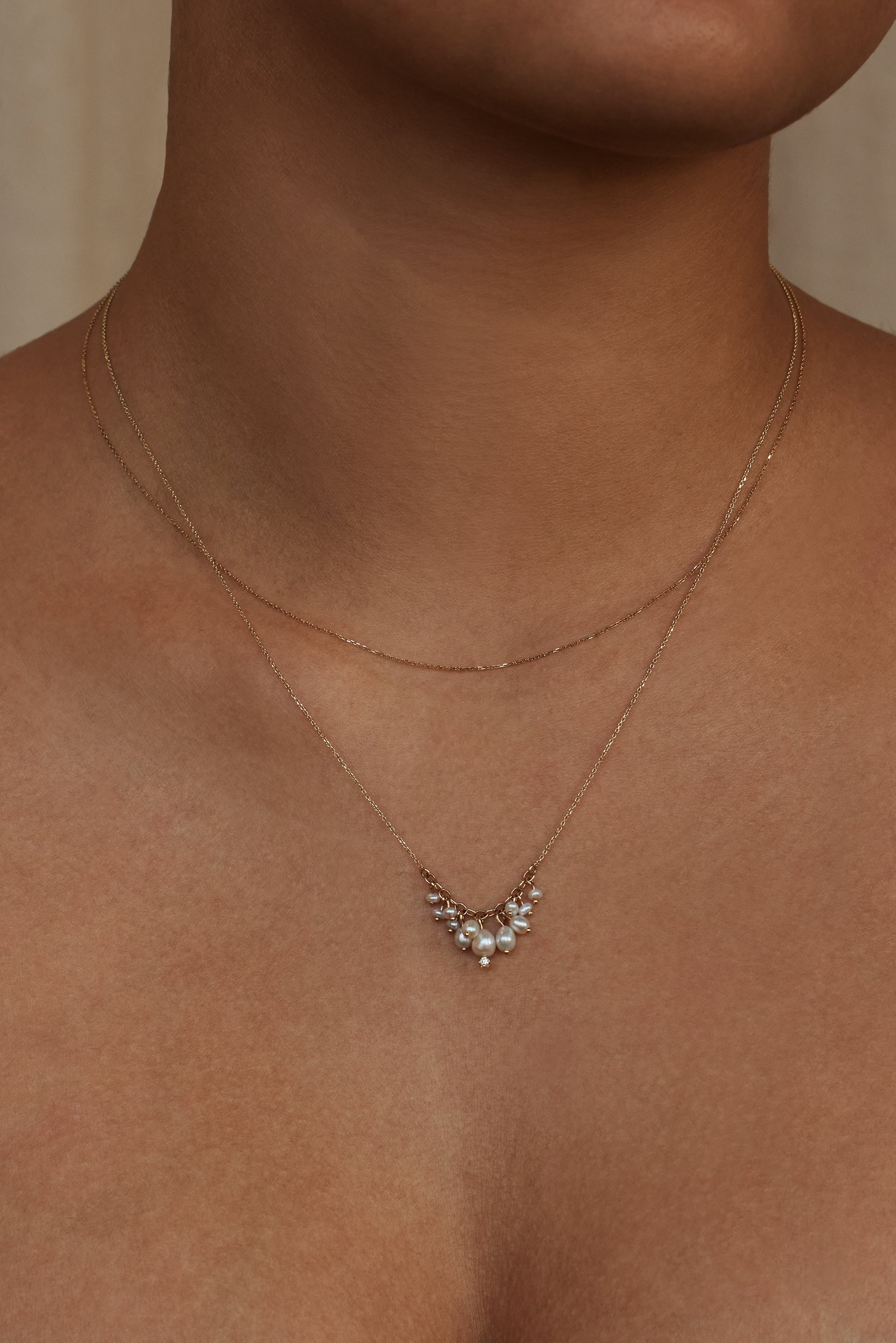 Shadow Diamond & Pearl Necklace – WWAKE