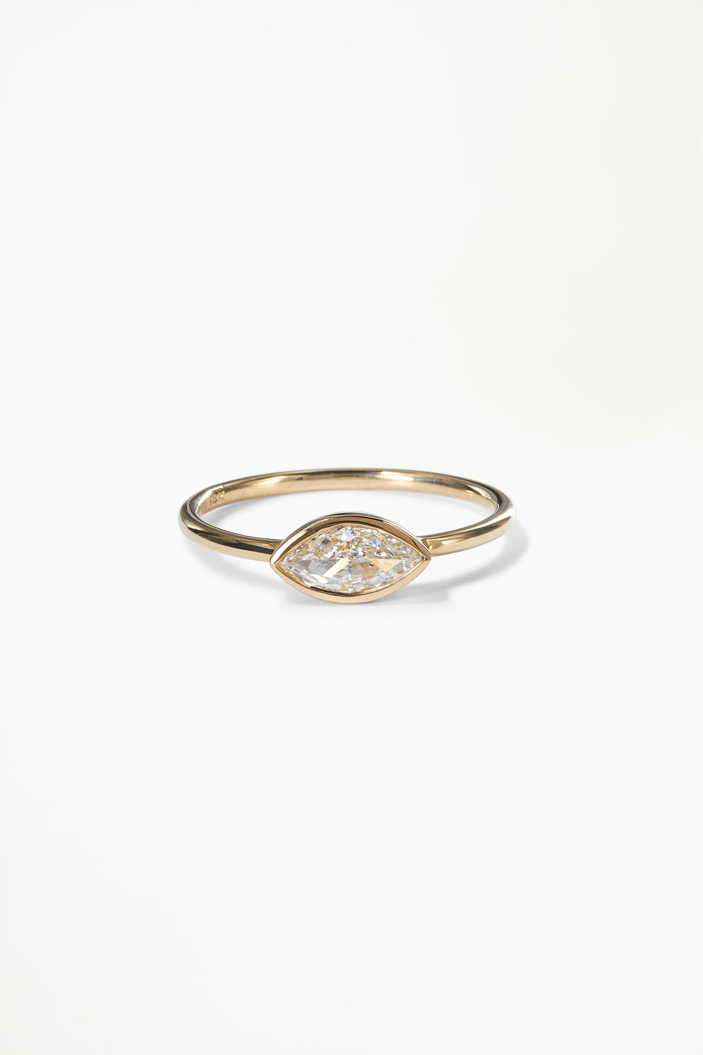 One of a Kind Marquise Diamond Solitaire Ring – WWAKE